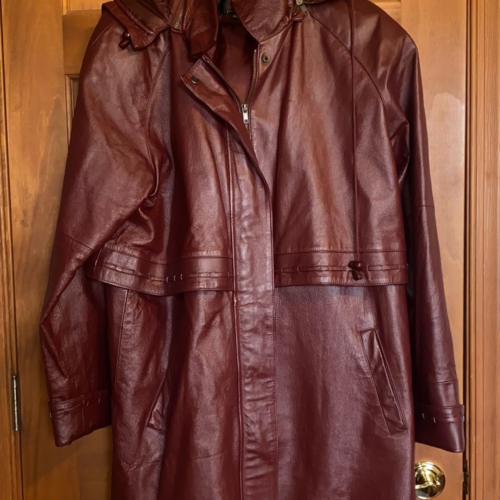 Vintage Phase 2 3/4 Length Leather Coat Jacket X-Large - Gem